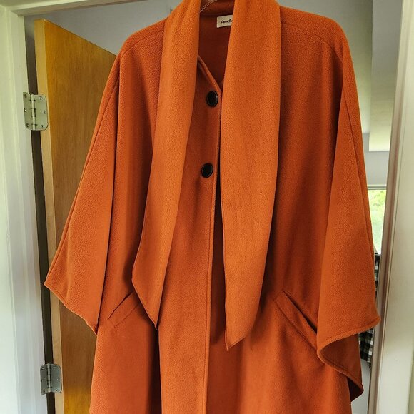 Le Moda | Jackets & Coats | Le Moda Coat Cape Burnt Orange With Scarf ...
